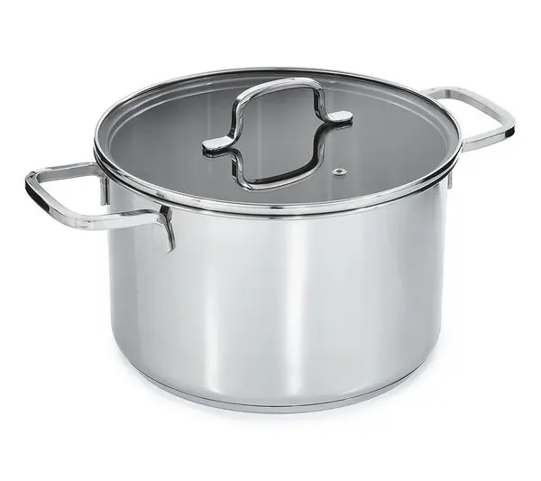 BERGHOFF Helix Recycled 18/10 Stainless Steel 1 0'stock Pot 7qt - Silver