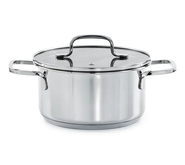 BERGHOFF Helix 18/10 Stainless Steel 7.25' Stoc K Pot 2.2qt - Silver