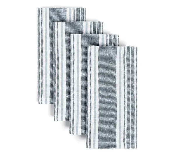 OVERANDBACK Over&back Woven Striped Cloth Napkins, Set Of 4 - One-color
