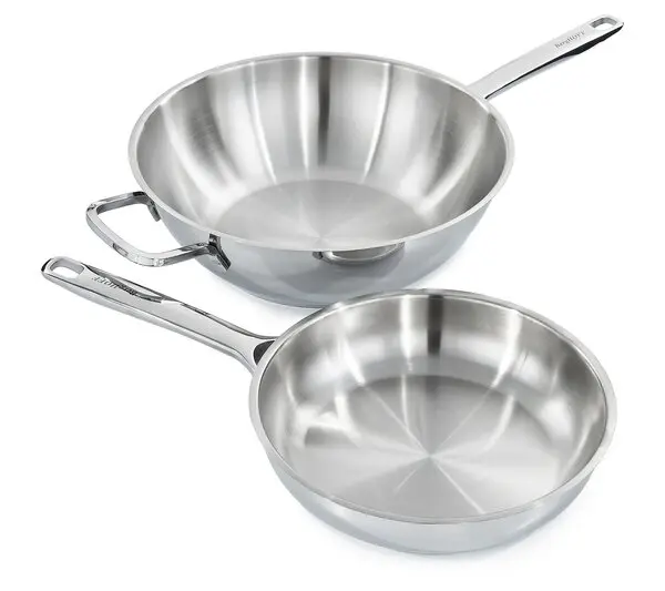 BERGHOFF Helix 2pc 18/10 Stainless Steel Stir F Ry Cookware Set - Silver