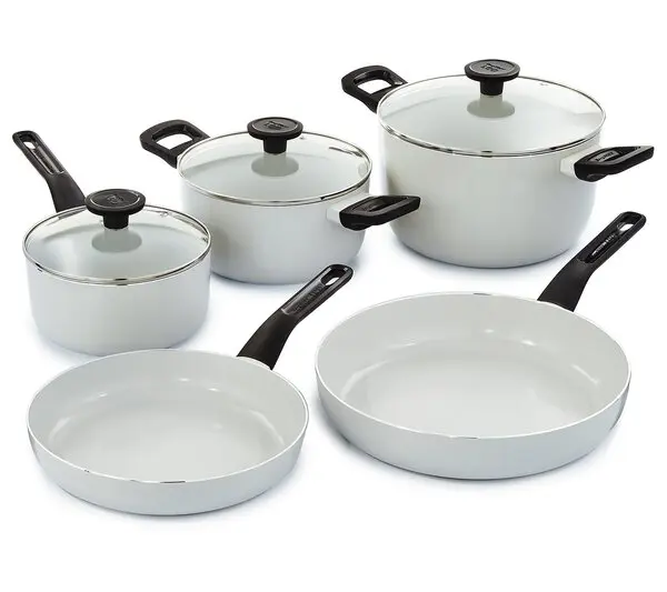 BERGHOFF Leo Glints 8pc Ceramic Nonstick Cookwa Re Set - One-color