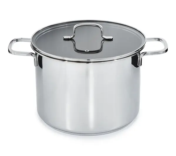 BERGHOFF Helix 18/10 Stainless Steel 10.25' Sto Ck Pot 10.6qt - Silver