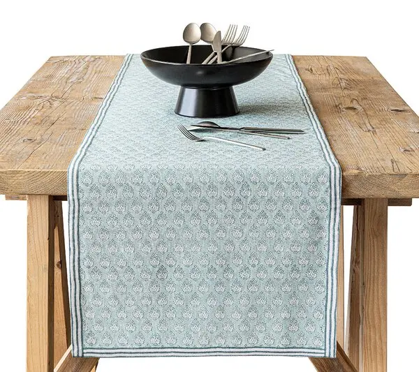 OVERANDBACK Over&back Hand-blocked Printed Cotton Table Run Ner