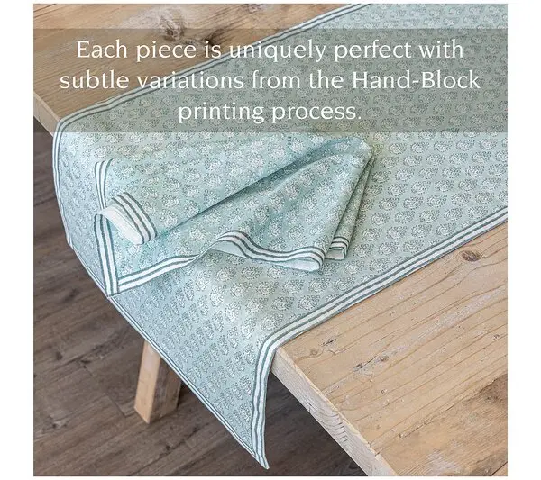 OVERANDBACK Over&back Hand-blocked Printed Cotton Table Run Ner