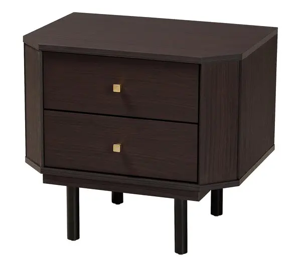 BAXTON STUDIO Norwood Black And Espresso Brown Ood End Table - One-color