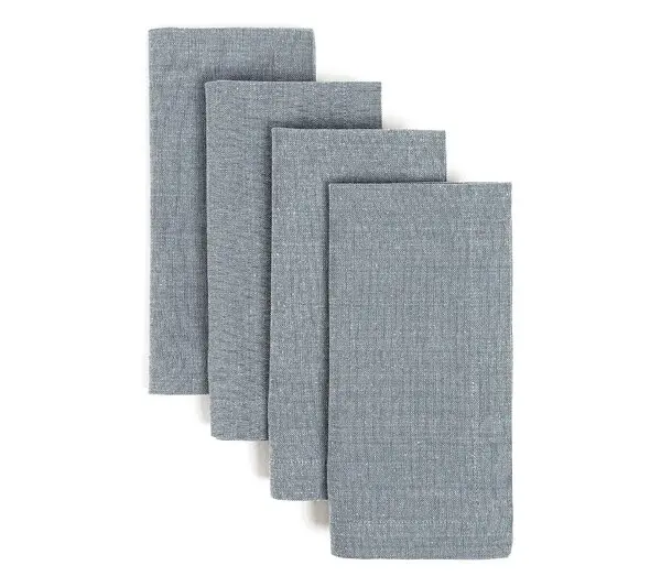 OVERANDBACK Over&back Woven Chambray Cotton Cloth Napkins, Et Of 4 - One-color