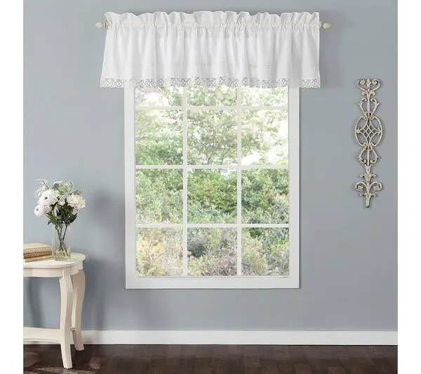 Laura Ashley Annabella 86x15 White Window Valan Ce - One-color