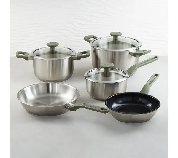 BERGHOFF Bolt 8pc Recycled Stainless Steel Cook Ware Set - Silver