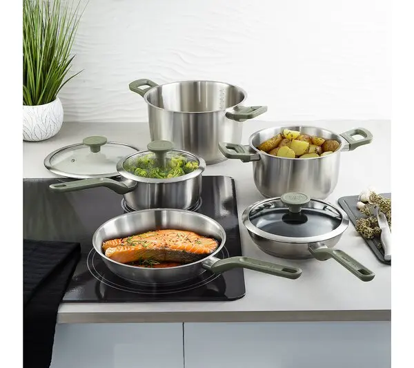 BERGHOFF Bolt 8pc Recycled Stainless Steel Cook Ware Set