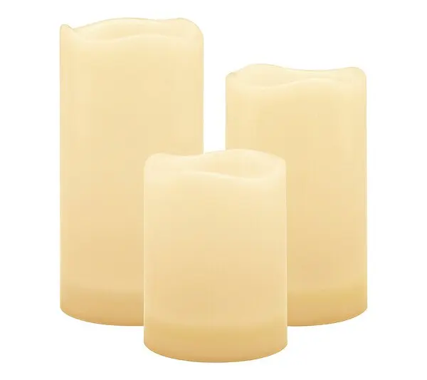 LUMABASE Solar Powered Candles- Set Of 3 - One-color