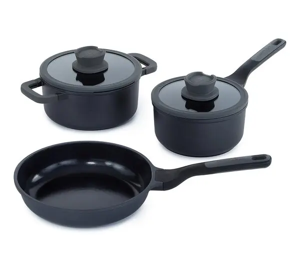 BERGHOFF Stone+ 5-pc Nonstick Ceramic Cookware Et, Recycled - One-color