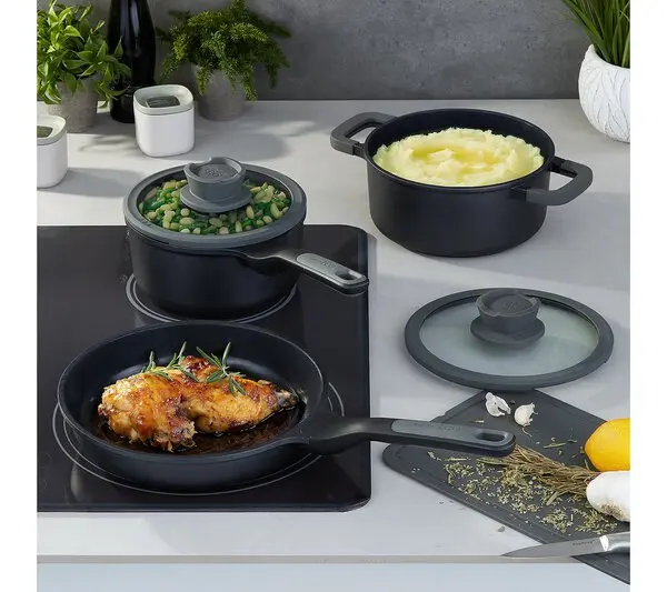 BERGHOFF Stone+ 5-pc Nonstick Ceramic Cookware Et, Recycled