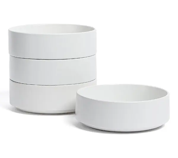OVERANDBACK Over&back Stackable 25oz Semi-matte Stoneware C Ereal Bowls - One-color