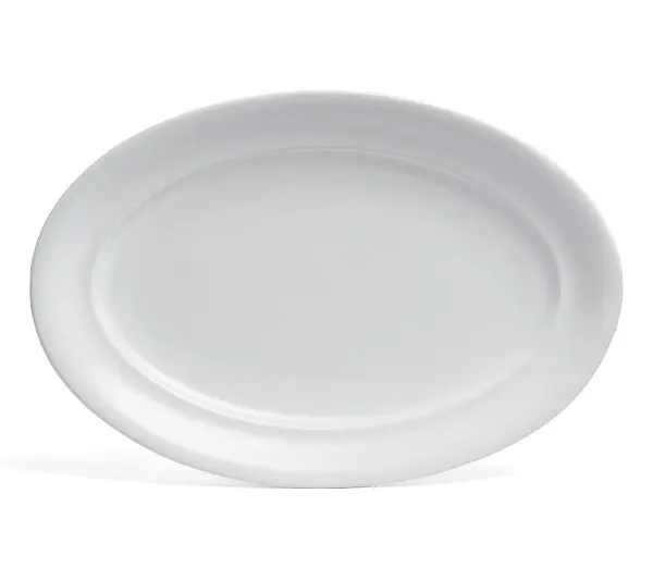 OVERANDBACK Over&back Rimmed Semi-matte Stoneware Oval Serv Ing Platter - One-color