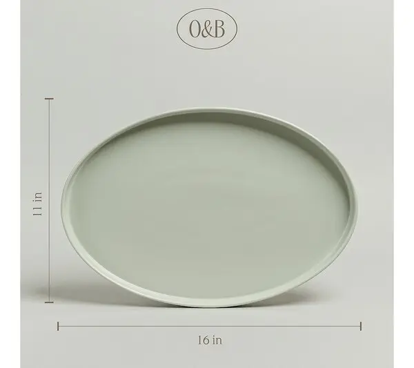 OVERANDBACK Over&back Stackable Semi-matte Stoneware Oval S Erving Platter