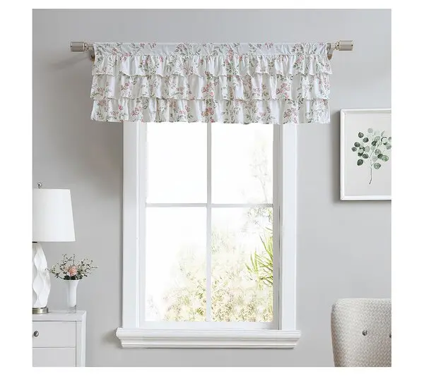 Laura Ashley Fawna 50x18 Floral Window Valance - One-color