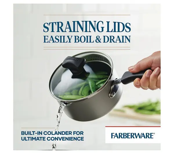 FARBERWARE Cookstart Diamondmax Straining Sauce Pan 1 Qt