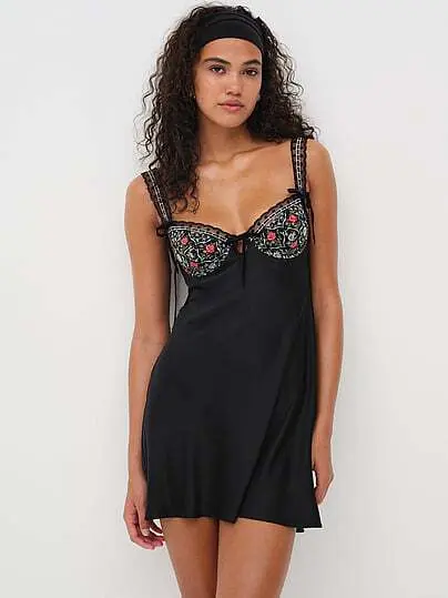 Victoria'S Secret For Love & Lemons Loretta Slip Dress - Black |  Editorialist