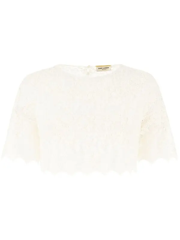Saint Laurent Lace Blouse - White