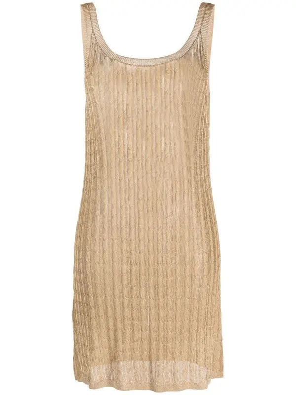 Prada Knitted Sleeveless Midi Dress