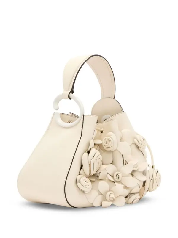 Oscar De La Renta Floral Appliqué Bag - Neutrals | Editorialist