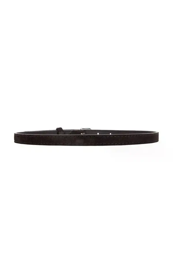 TOTEME Thin Suede Trouser Belt - Espresso