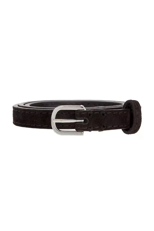 TOTEME Thin Suede Trouser Belt - Espresso
