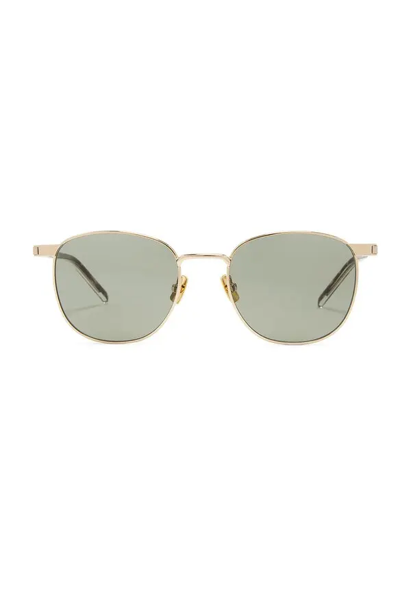 Saint Laurent Circular Sunglasses - Gold  Crystal  & Green