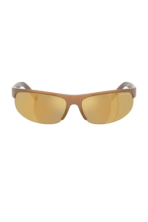 Miu Miu Metallic Shield Sunglasses - Rust Metal