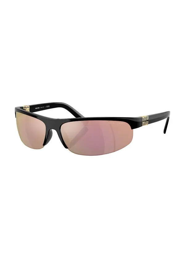 Miu Miu Shield Sunglasses - Black | Editorialist display picture 1