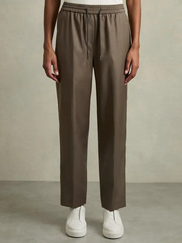 REISS Riley Wool-blend Tapered Trousers