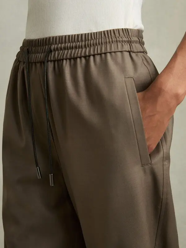 REISS Riley Wool-blend Tapered Trousers