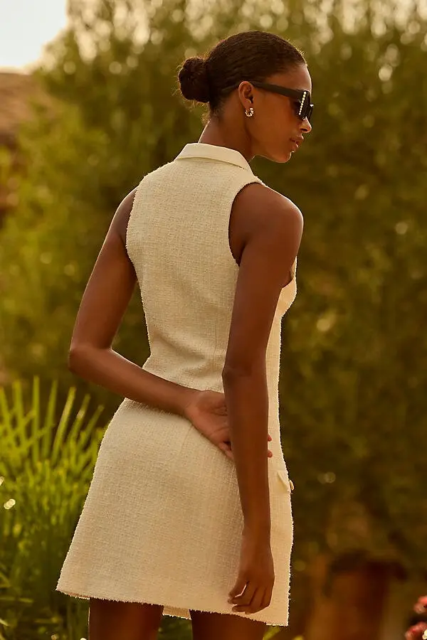 beach riot eleanor tweed mini dress Eleanore In White - 50% Off June Bridals A-Line Knee-Length Size:6 The Eleanore Dress is Editorialist-Colour:Black