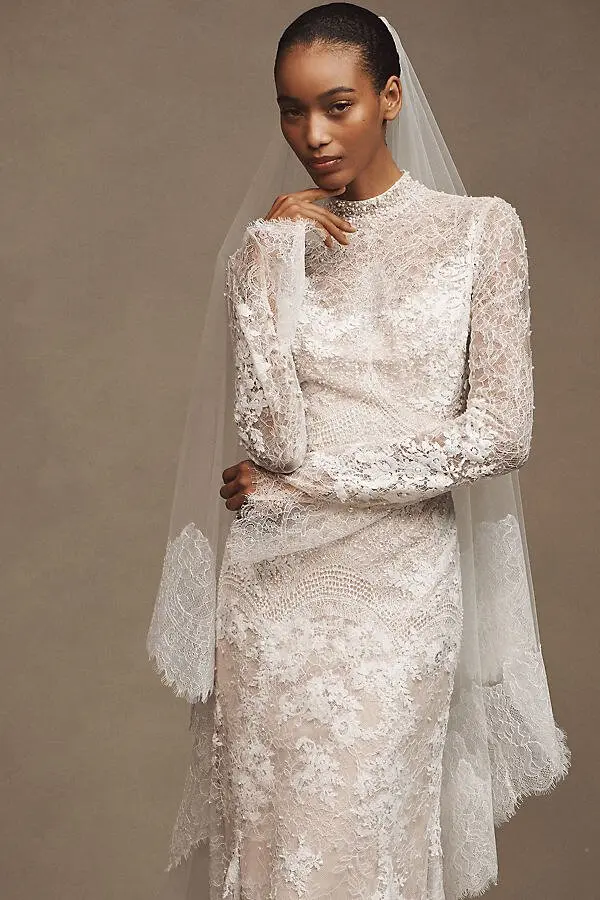 Watters Frances Cathedral Veil - Ivory