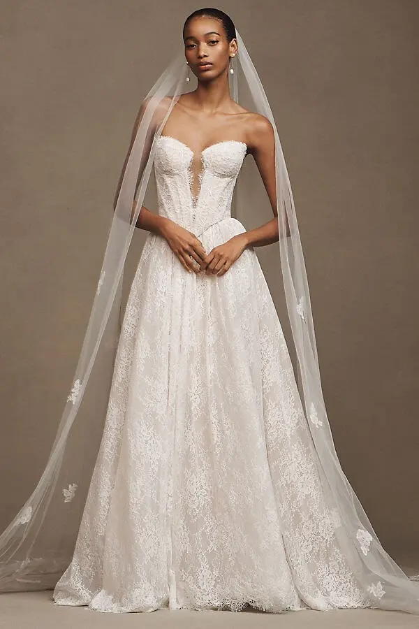 Watters Charlotte Cathedral Veil - Ivory