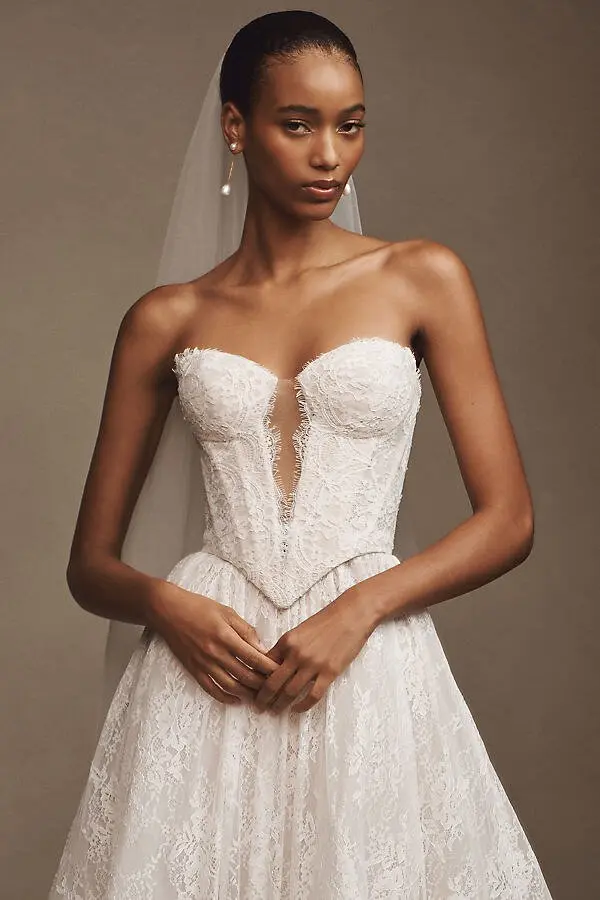 Watters Charlotte Cathedral Veil - White