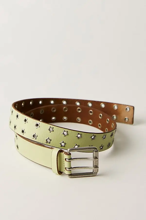 Free People Virgo Leather Belt - Matcha