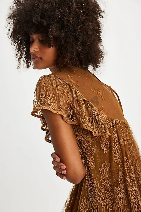 Free People Starry Eyed Mini Dress In Bronze Brown - 29% Off | Editorialist