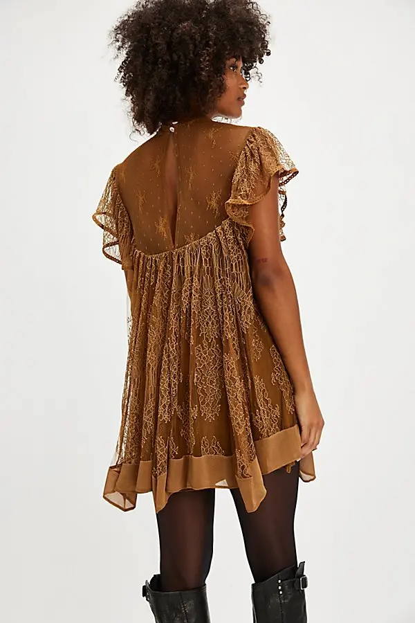 Free People Starry Eyed Mini Dress In Bronze Brown - 29% Off | Editorialist