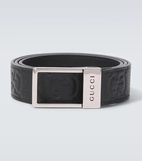 Gucci Gg Leather Belt - Brown | Editorialist display picture 1