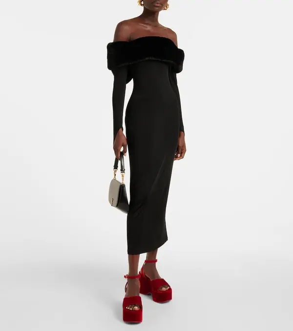 GIANVITO ROSSI Velvet Platform Wedge Sandals With Buckle Fastening - Red