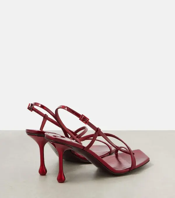 JIMMY CHOO Etana 80 Leather Sandals - Red
