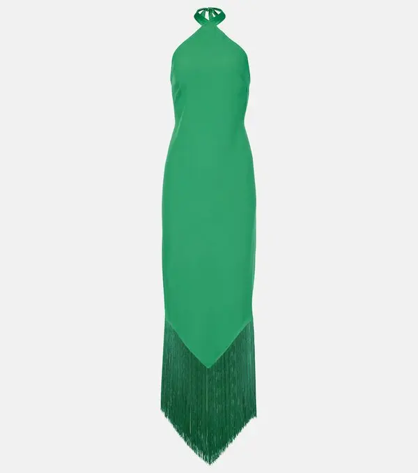 TALLER MARMO Nina Fringed Maxi Dress - Green