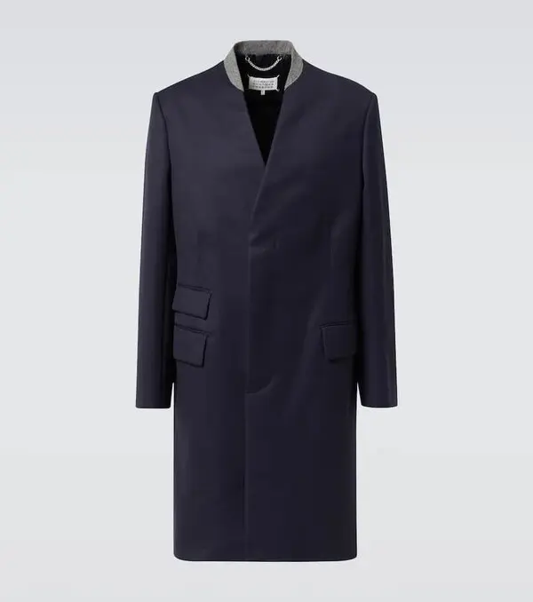 MAISON MARGIELA Wool Coat - Blue