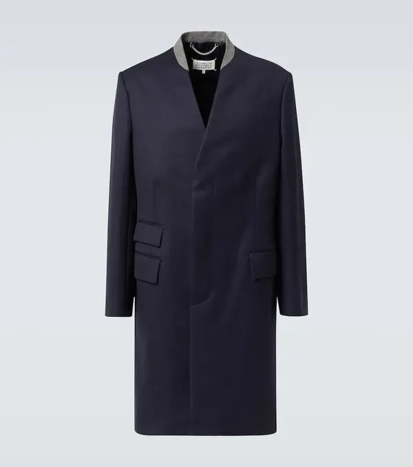MAISON MARGIELA Wool Coat - Blue