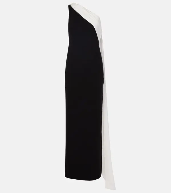 Roland Mouret Scarf-detail One-shoulder Gown - Black