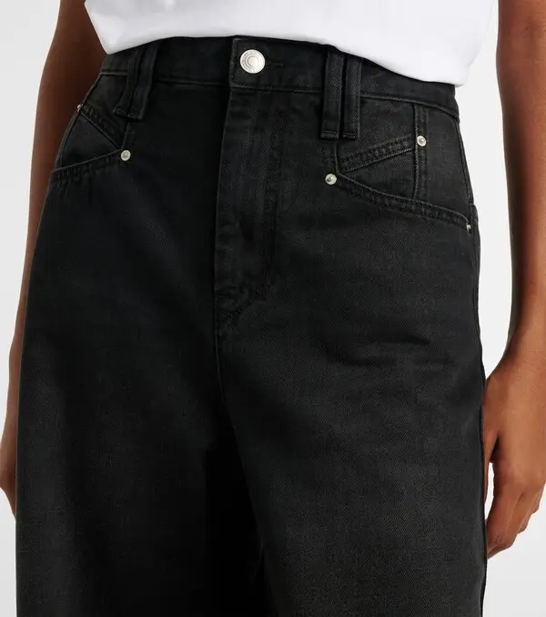 Isabel Marant Étoile Lemony Wide-leg Jeans - Black