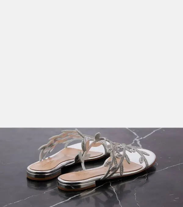 GIANVITO ROSSI Flavia Embellished Sandals - Silver