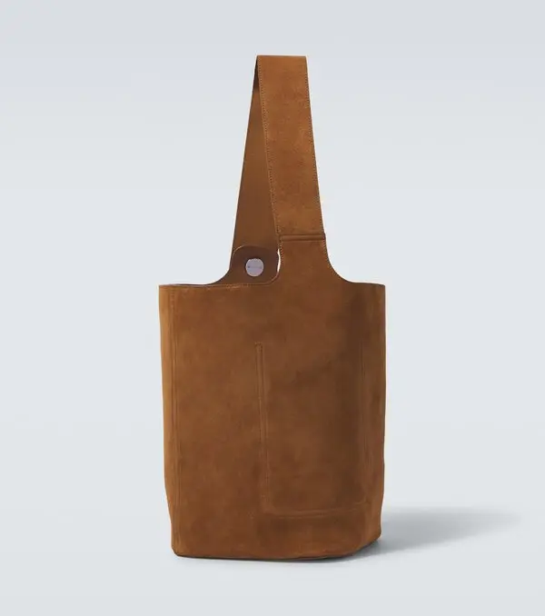 Loewe Pebble Large Suede Tote - Brown