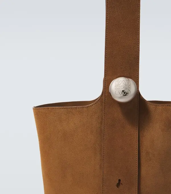 Loewe Pebble Large Suede Tote - Brown